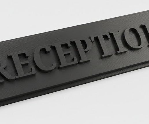 🏢 Professional Desktop Reception Sign - Modern Wedge Design・ STL File ...