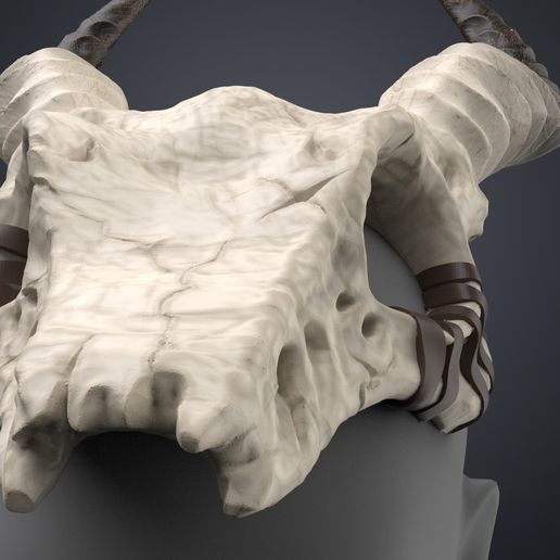 💀 Shaman Skull with Horns・ 3D File for 3D printing・Cults