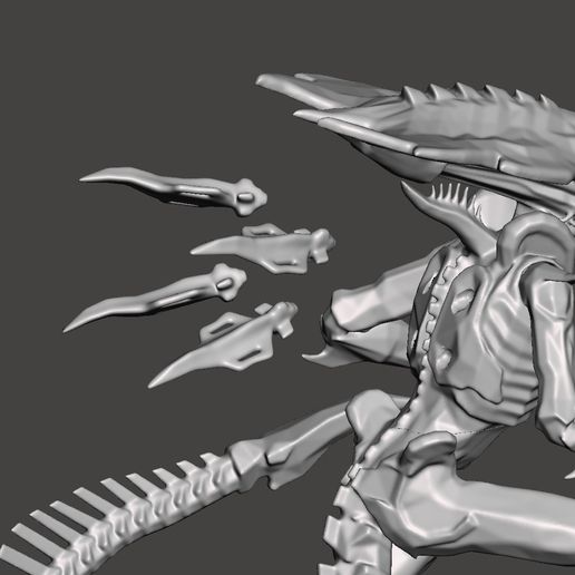 👽 Praetorian Xenomorph Alien - AVP 2010 Articulated dynamic pose STL ...
