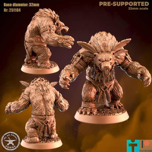 🎲 Furbolg Feral Attack・ 3D File for 3D printing・Cults