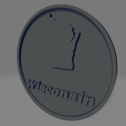 🇺🇸 Wisconsin Coaster・ STL File for 3D printing・Cults