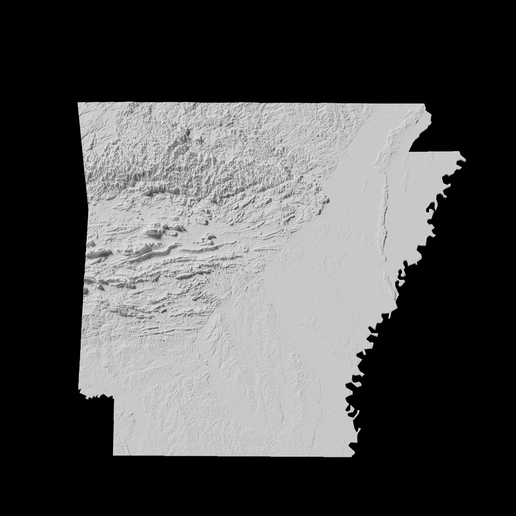 🇺🇸 USA State of Arkansas Topographic Map - 3D Terrain Elevation ...
