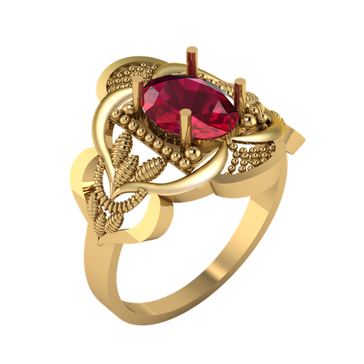 Fichier STL OVAL SHAPE RUBY SOLITAIRE RING 3D PRINTABLE MODEL 💎 (OBJ ...