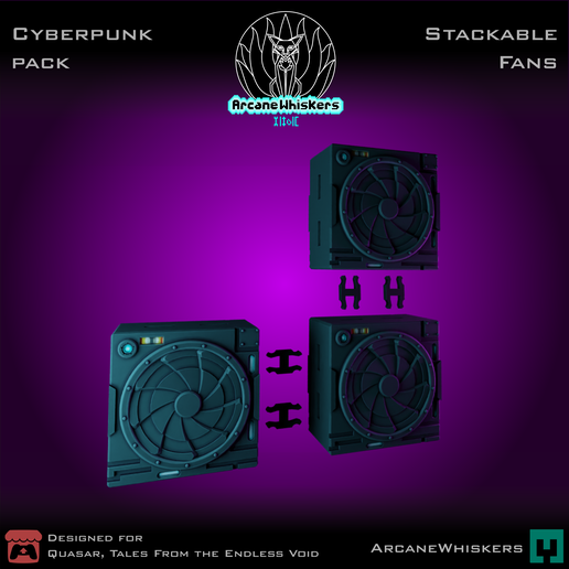 🎲 Stackable fans・ STL File for 3D printing・Cults