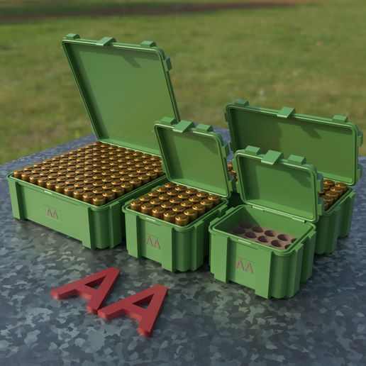 🔋 ABOX BATTERY BOX AA STORAGE 20/25/50/100 ROUNDS CRATE ORGANIZER AA ...