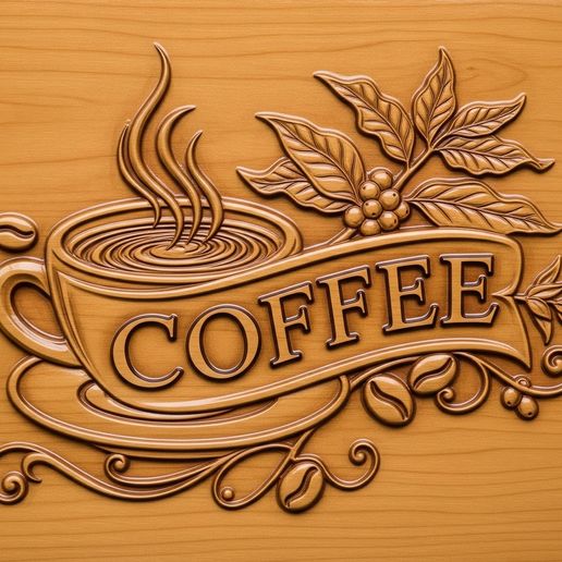 ☕ Coffee・Free STL File for 3D printing and CNC machining - Laser ...