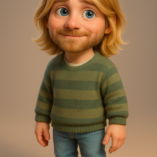 🦸 Kurt Cobain - Tribute CUTE 3D・ STL File for 3D printing・Cults
