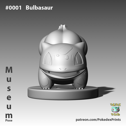 🐉 #0001 Bulbasaur - Museum Pose - Pokemon・Free STL File for 3D printing ...