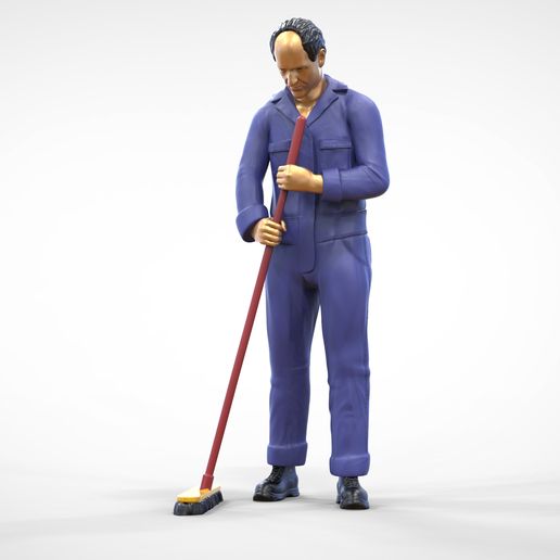 🗿 N1 Cleaner or janitor brooming・ STL File for ・Cults