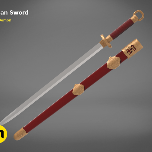 🗡️ Mulan Sword and Sheath・ 3D File for ・Cults
