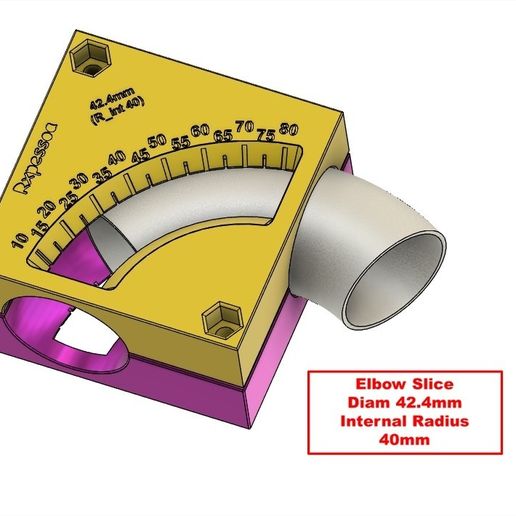 🚗 Elbow Cut (D42.4mm Rint40)・ STL File for 3D printing・Cults