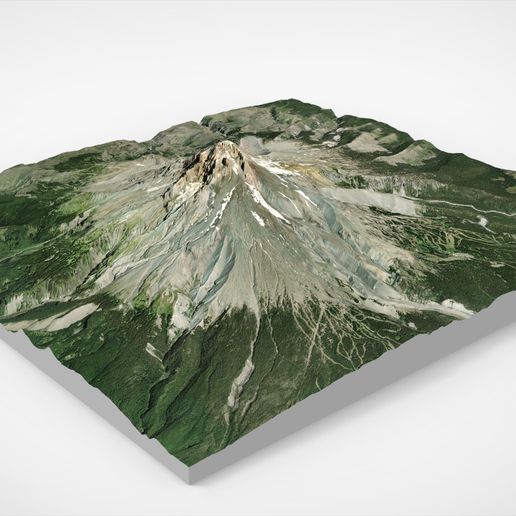 STL file Stratovolcano Hood Oregon USA 🇺🇸 (OBJ)・Model to download and ...