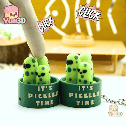 🫙 Yum3D Clicky Pickle Jar Fidget Clicker Keychain - Cute Backpack ...