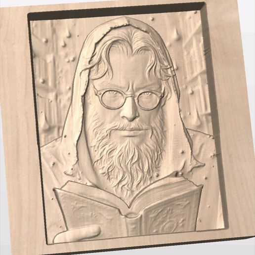 📚 Wizard with book・ STL File for 3D printing and CNC machining - Laser ...