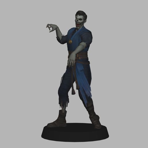 STL file Zombie Dr Strange - What If? 3d print LOW POLYGONS AND NEW ...