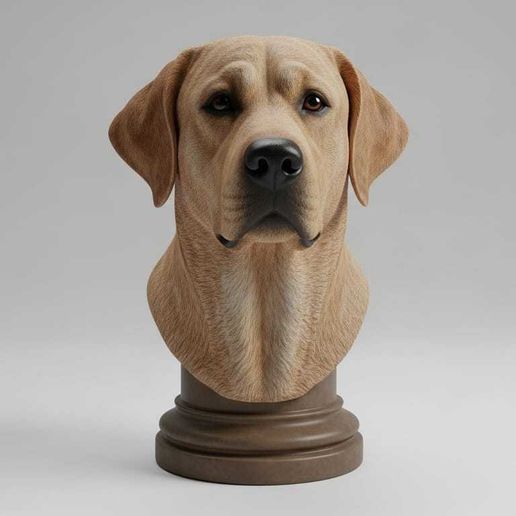 👤 Labrador Bust・ STL File for 3D printing・Cults