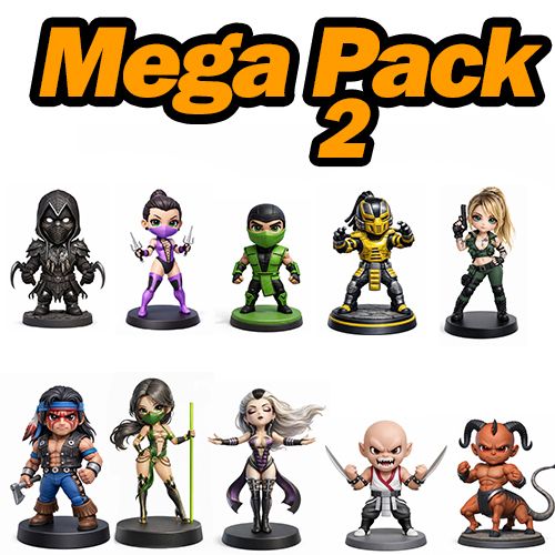 🕹 10x Mortal Kombat Chibi Pack 2#・ STL File for 3D printing・Cults