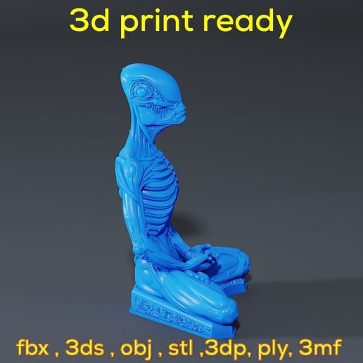 Archivo STL Alien meditation print ready 3d model 👽 (OBJ y 3MF)・Idea de ...