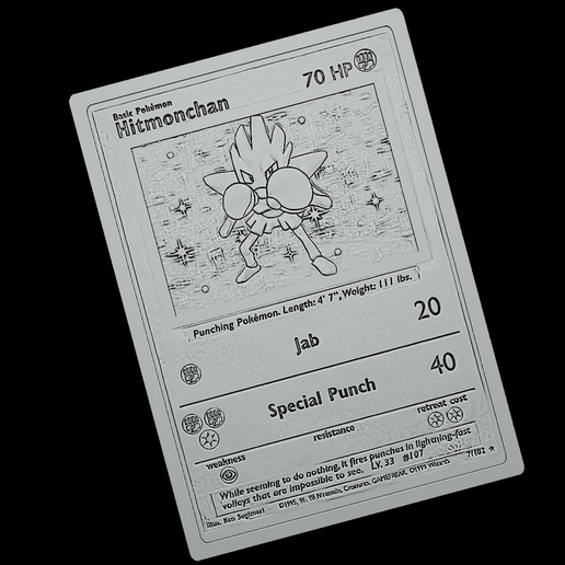 🐉 Hitmonchan classic card Pokemon・Free STL File for 3D printing・Cults