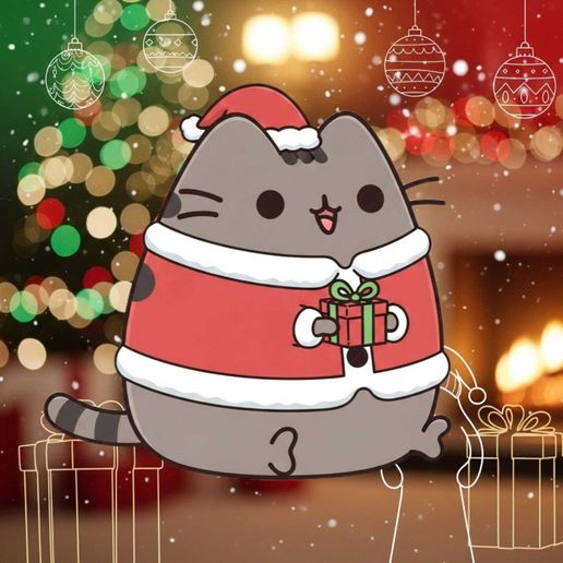 merry christmas pusheen wallpaper