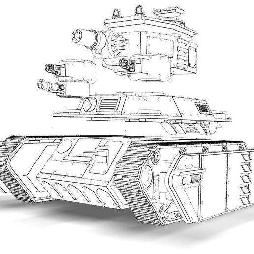 🪖 Heavy tank "Ragnarok" (Mark-II 'male')・Free STL File for ・Cults