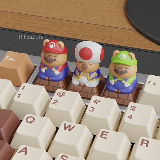⌨️ CUTE CAPY SUPER MARIO KEYCAPS - MECHANICAL KEYBOARD・Archivo 3D para ...