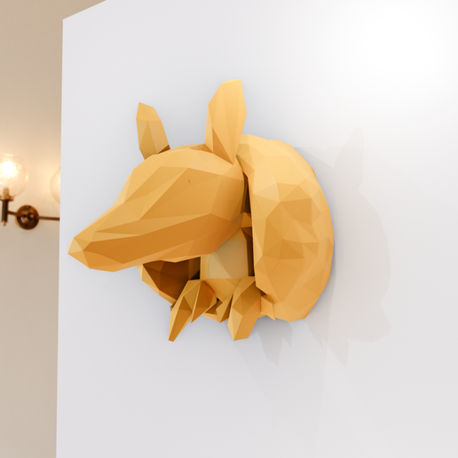 STL file armadillo head wall mount low poly stl 🐀 ・3D print object to ...