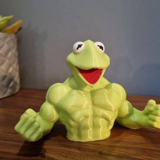 🐸 Buff Kermit The Frog・ STL File for ・Cults