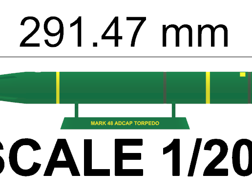 ⛵ MARK 48 MK-48 ADCAP Torpedo 1/20 High Quality・ STL File for 3D ...