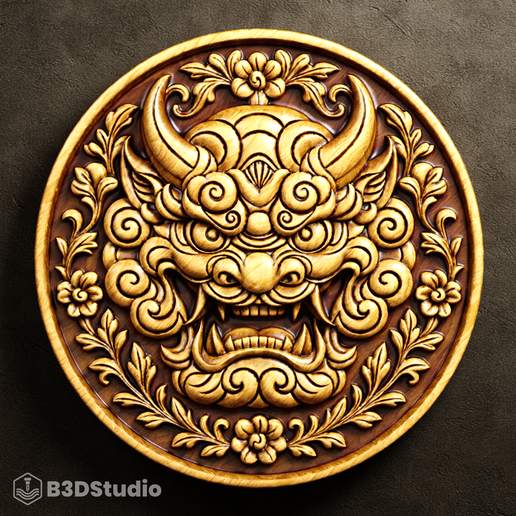 📁 Chinese Mask Relief for CNC Laser and 3D Print STL File and 4K ...