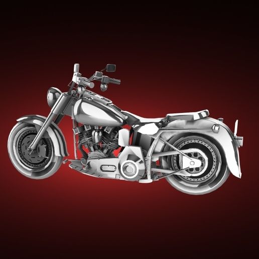 🏍️ Harley Davidson FLSTF Fat Boy・ STL File for 3D printing・Cults