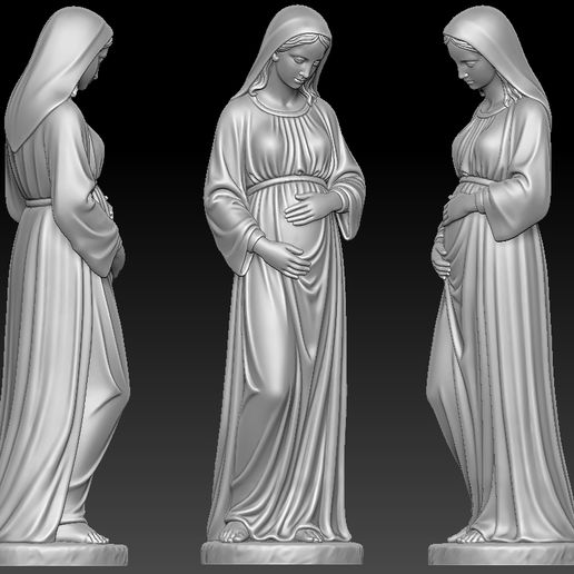 ️ Mary statue 3D print model・Arquivo STL para Impressão 3D・Cults