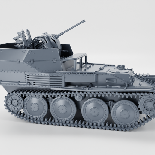 3D file Flakpanzer 38(t) + Gunner (Germany, WW2) 🇩🇪 ・3D print model to ...