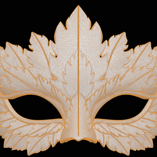 🎃 Leaf Masquerade Mask・ 3D File for 3D printing・Cults