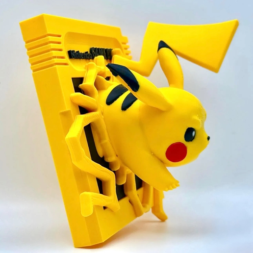 🐉 Pokemon Yellow 3D Printable Gameboy Cartridge; Pikachu 3MF and STL ...