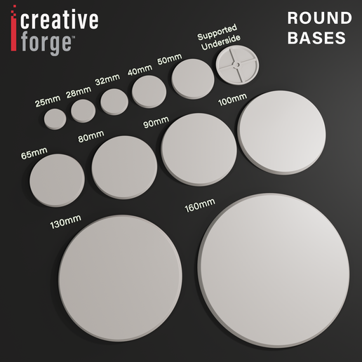 🎲 Round Bases・Free 3D File for 3D printing・Cults