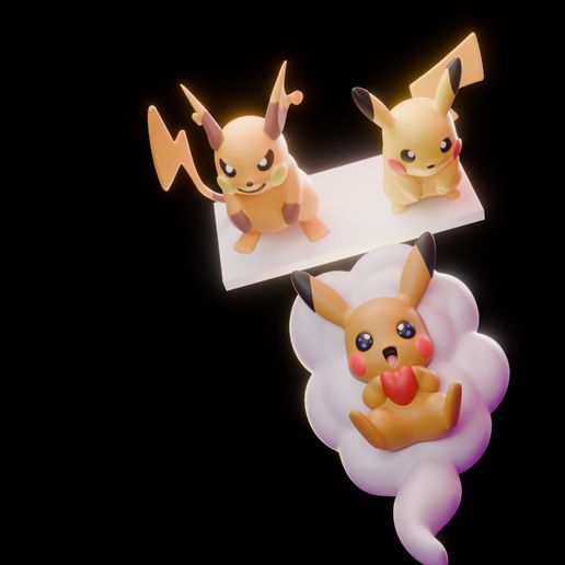 STL file Pikachu Family 👪 ・3D printer model to download・Cults