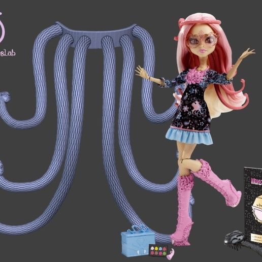 🐍 Viperine Gorgon, Snake hair, Monster High.・ 3D File for 3D printing・Cults