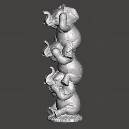 🐘 Elephant Stack Figurine・ 3D File for 3D printing・Cults