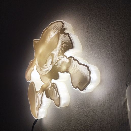 STL file Sonic Lithophane 🔦 ・3D print design to download・Cults