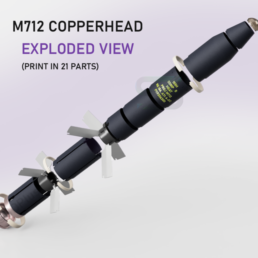 🧨 United States 155mm M712 Copperhead Artillery Shell・ STL File for 3D ...