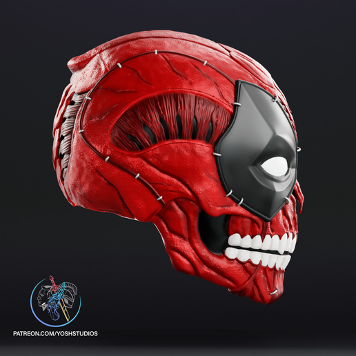🪖 Skullified Deadpool Helmet + Mask 3D Printer File STL・ STL File for ...
