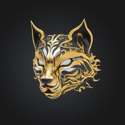 🐺 Dark Animal Wolf Face Mask - Prom Wolf Embroidered Mask 3D print ...