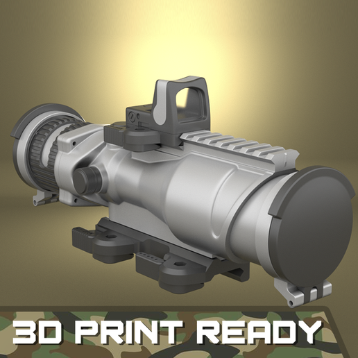 🔫 Airsoft Trijicon 6x48 Dual Illuminated ACOG Optic Hollow body・ STL ...