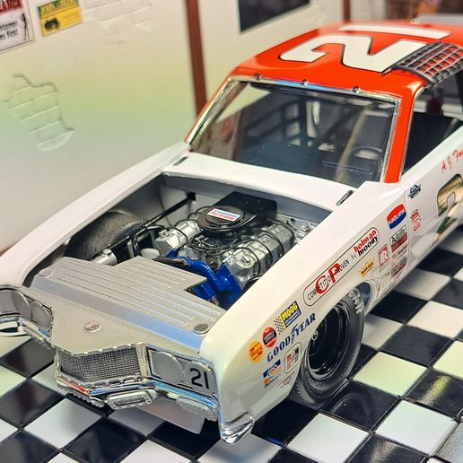 🌀 1/25 1971 Mercury Cyclone NASCAR Grill・ STL File for 3D printing・Cults