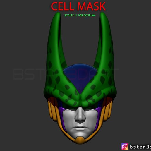 🐉 CELL Mask -Dragon Ball Z Cosplay or custom・ STL File for ・Cults