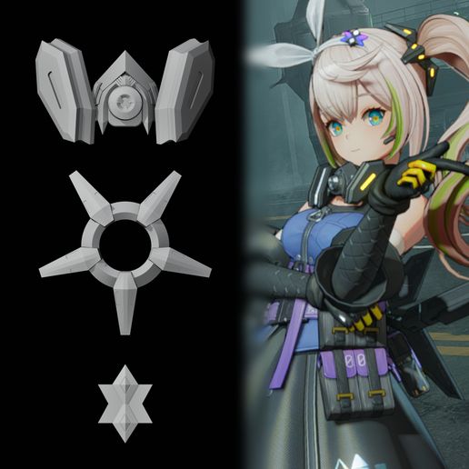 STL file Sharkry - Mask & Hair Accesories - Girls Frontline 2: Exilium ...