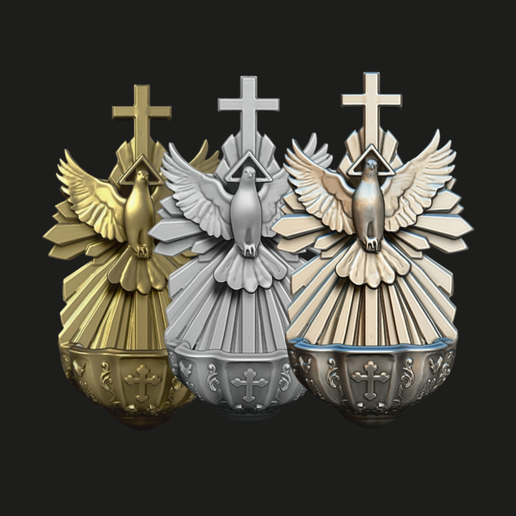 🚰 Divine Holy Spirit - Holy Water Font・ OBJ File for 3D printing・Cults