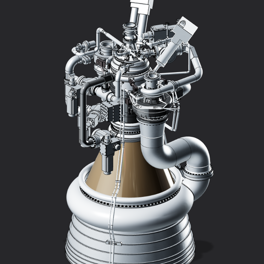 🚀 Mitsubishi LE-9 Rocket Engine・ 3D File for 3D printing・Cults