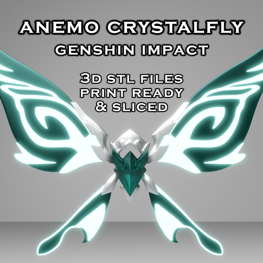 🗿 Anemo Crystalfly -- Genshin Impact Decoration -- 3D Print Ready・ STL ...